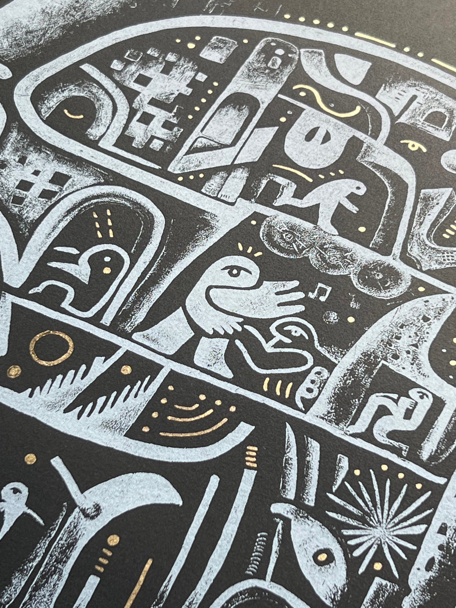 Inside the Outlines Hand Embellished Screen Print – Efdot